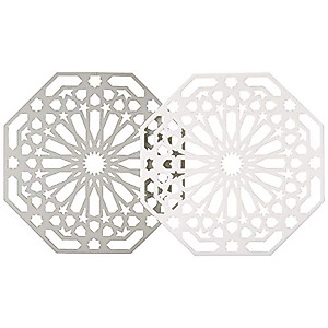 Mintrico Silicone Trivet Mat Pad for Hot Dishes Set of Two (White & Grey Octagon)…