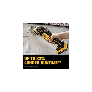 DEWALT 20V Oscillating Tool, Cordless, Wood Blades, Sandpaper, Tool Bag, Battery and Charger Included (DCS356SD1)