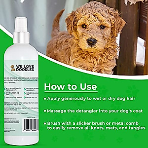 We Love Doodles Dog Detangler Spray - Leave-in Conditioner for Dogs - Dog Detangling Spray - Dematting Spray for Dogs - Tangle Remover - Made in The USA - Large 16 fl oz (Lavender)