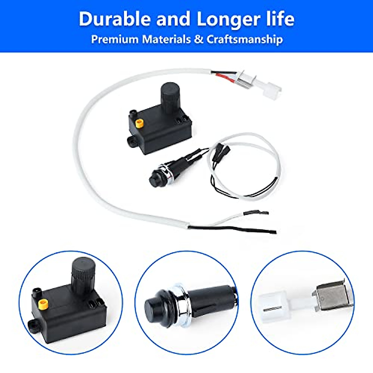 Apromise 7642 Grill Igniter Replacement - Electronic Grill Igniters for Weber Spirit 210 and Spirit 310 Gas Grills (2013 and Newer) - Grill Igniter for Models with Front-Mounted Control Panels