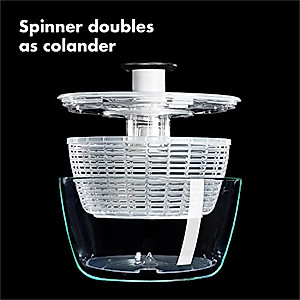 OXO Good Grips Glass Salad Spinner, Large/6.22 Quart, Clear
