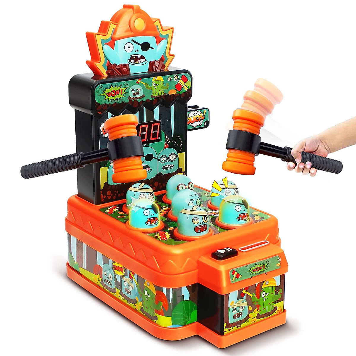 Arcade Game Toys for 3 Year Old, Whack Game Mole, Mini Electronic Interactive Hammering & Pounding Toys, Gift Idea for Toddler Kids Boys Girls Ages 3 4 5 6 7 8+, Cartoon Zombie Style Fun Halloween Toy