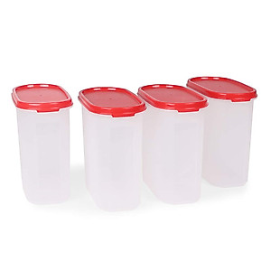 Tupperware Plastic Dry Storage Containers - 1.7 L, 4 Pieces, Multicolored
