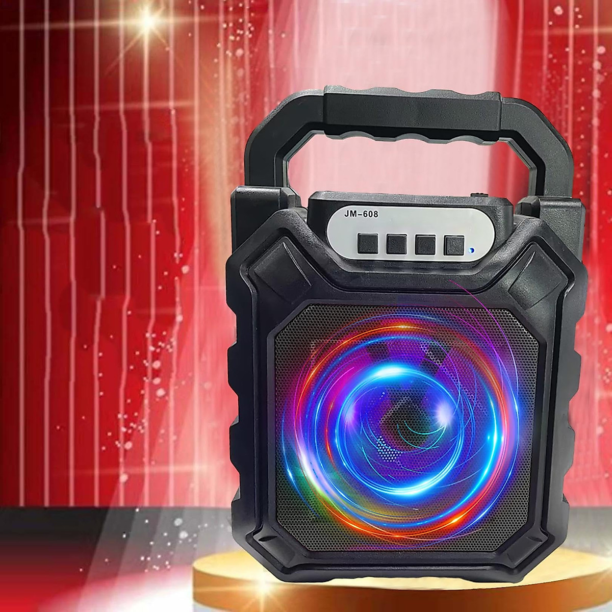 Bluetooth Speaker, Outdoor Portable Stereo with Colourful Running Lights, Portable Mini Stereo