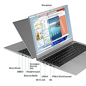 ECOHERO Laptop Computers, AMD Ryzen 7 3700U, 8GB DDR4/256GB NVMe SSD, 15.6" 1920x1080 FHD IPS Display, Windows 11 laptops Computers, Ethernet Port, Backlit Keyboard, Support Type-C PD 3.0 Charging