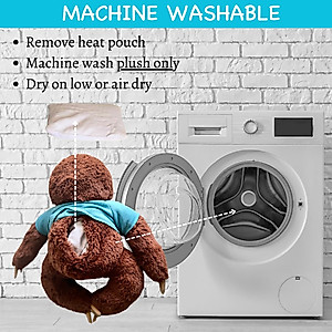 Salomon Sloth, Weighted Stuffed Animals, Sloth Stuffed Animal, Machine Washable, Unscented Removable Microwavable Heating Pad, Large Plush Sloth