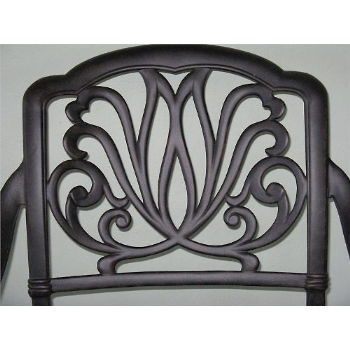 theWorldofpatio Elizabeth Cast Aluminum Powder Coated 4 Swivel Bar Stools 30" with Walnut Seat Cushions- Antique Bronze