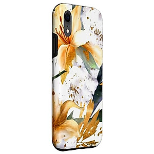 iPhone XR Yellow Watercolor Floral Flower Case