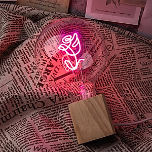 CybaaLuxzus 2W LED Decorative Light Bulb,Happy Signed Bulb,Rose Design Light Bulbs,Filament Bulb,Globe Led Light Bulbs,Soothing Light Bulbs,G125 120V