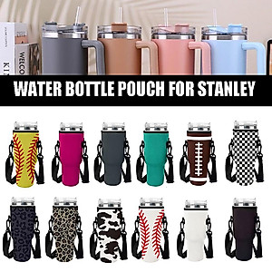 Water Bottle Carrier for Stanley,40oz Carrier Holder Pouch with Shoulder Strap,Lightweight Tumbler Travel Holder Bag for Hiking Travelling Camping