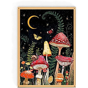 Stamped Cross Stitch Kits, Mushroom Needlepoint Butterfly Counted Cross Stitch Kits for Adults Beginners,Full Range of Cross-Stitch Stamped Kits Needlecrafts for Home Wall Decor Cross Stitch Patterns