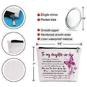 GevGuxLuo Daughter-in-Law Gifts, Makeup Bag Gifts for Daughter-in-Law, Daughter in law Birthday Gifts, Daughter-in-Law Gift for Mothers Day, Birthday, Wedding, Christmas