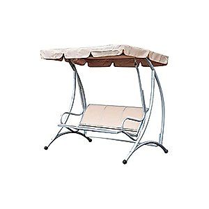 Waterproof Patio Swing Canopy Cover Set - Patio Swing Cushion Cover 3 Person Swing Seat Cover Replacement Anti Dust Protector 74.80 x 51.97 x 5.91 inch(Beige)