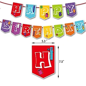 YAYJOY Numberblocks Party Decorations Numberblocks Stickers,Cake Toppers,Balloons,Party Banner,Home Decoration for Kid's Birthday Party