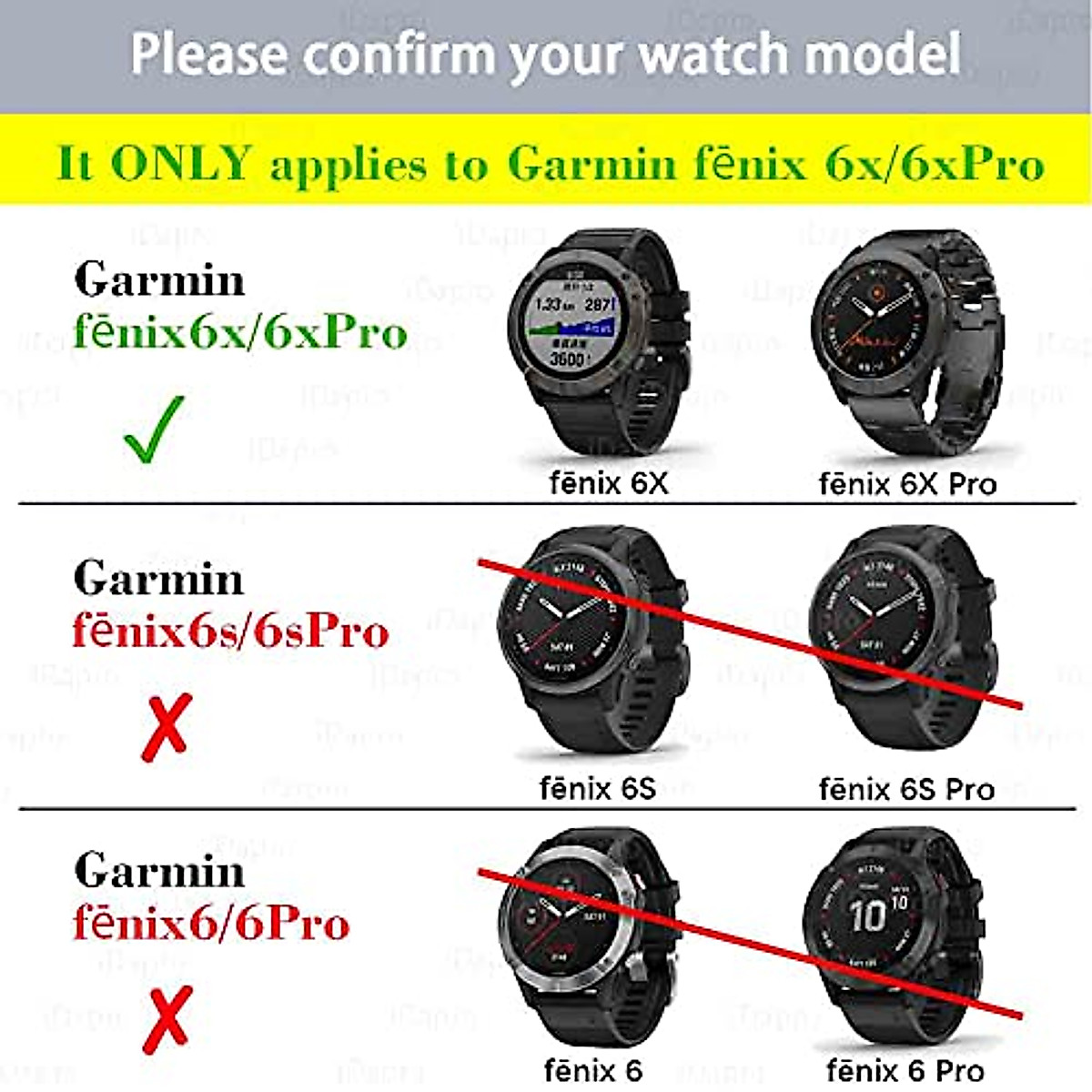 iDaPro [4 Pack] Screen Protector for Garmin fenix 6X Pro / 6X Pro Solar/ 6X 51mm Watch + Silicone Anti-dust Plugs Tempered Glass Anti-Scratch Bubble-Free