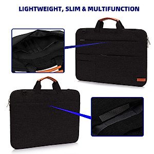 KINGSLONG Laptop Bag 17 17.3 Inch Laptop Shoulder Messenger Bag Case Sleeve, Lightweight Slim Computer Notebook Ultrabooks Carrying Case Briefcase Cover Men Women for Acer Asus Dell Lenovo HP Black