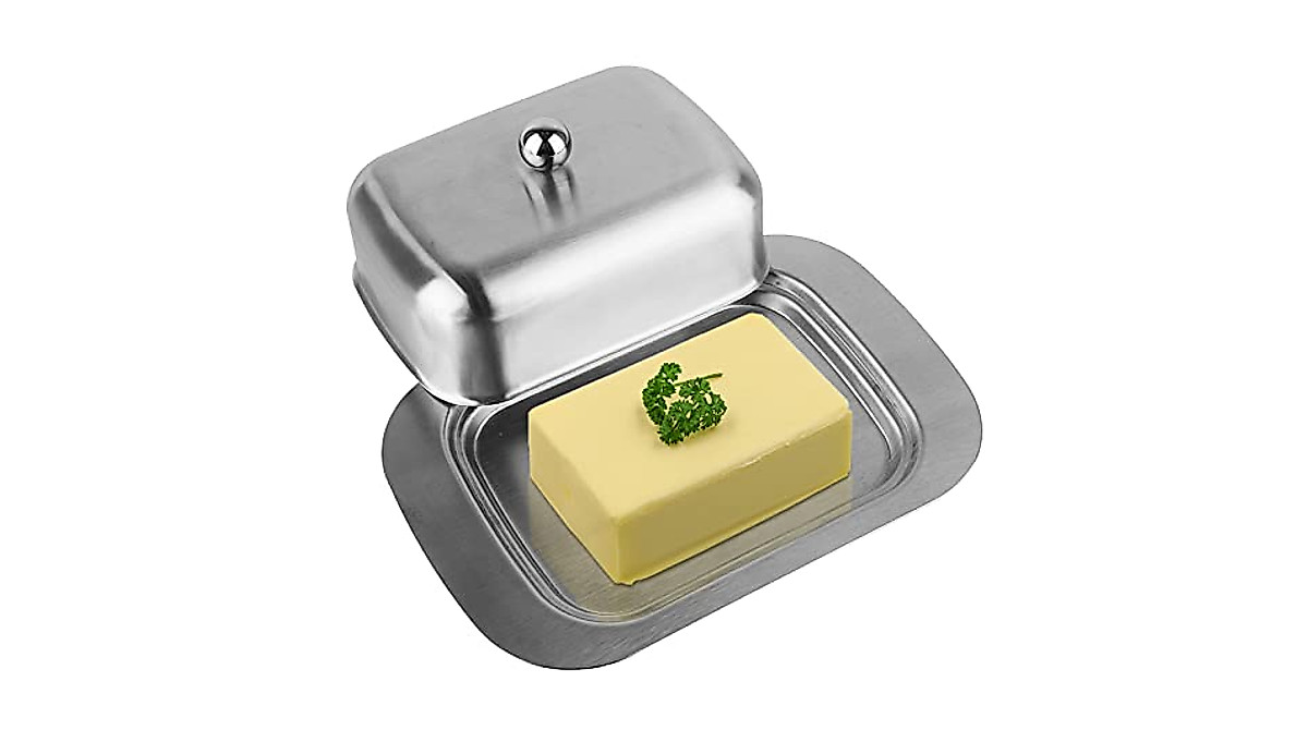VENUSDALI Stainless Steel Butter Dish with Lid - Durable & Versatile