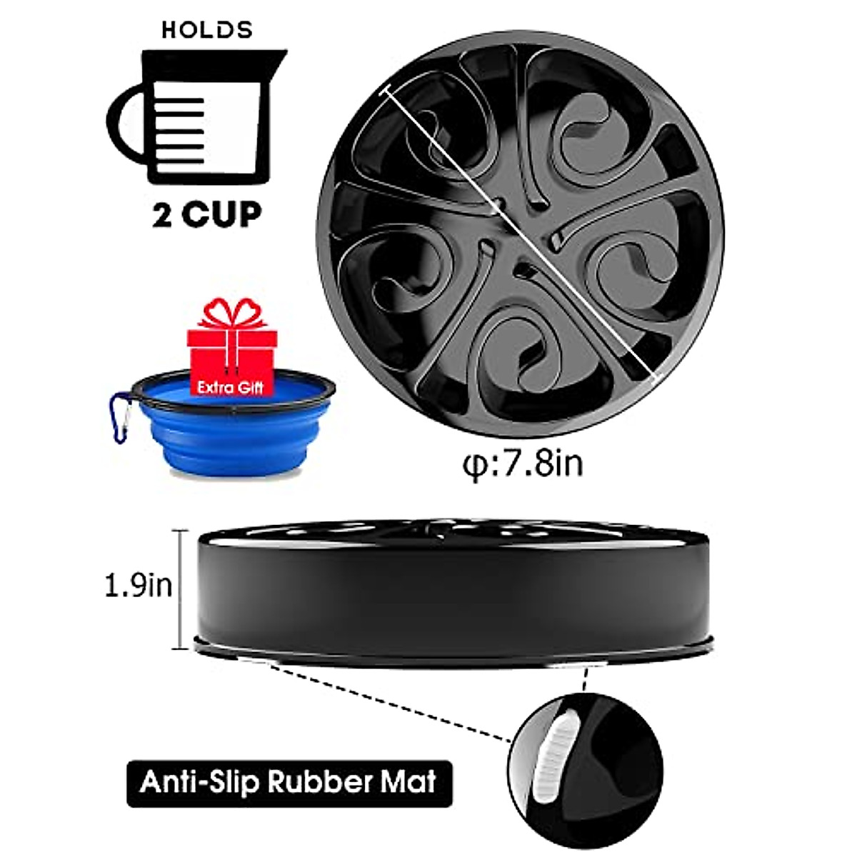 Freefa Slow Feeder Dog Bowls, (2 Cup) Dog Slow Feeder Bowl, Puzzle Dog Food Bowl, Maze Dog Food Bowl, Slow Feeder Dog Bowls Large Breed, Medium Breed, Small Breed, Slow Eating Bowl, Puppy Bowl