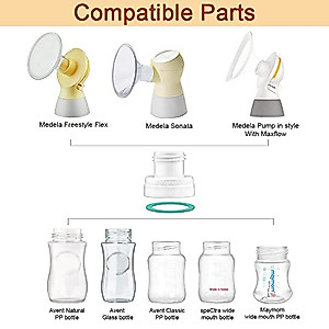 Maymom Conversion Kit Compatible with Medela Sonata, Freestyle Flex, Pump in Style MaxFlow to Use with Phillips Avent Bottles Avent Natural PP Bottle Spectra Bottle Thread Changer Avent Converter Kit