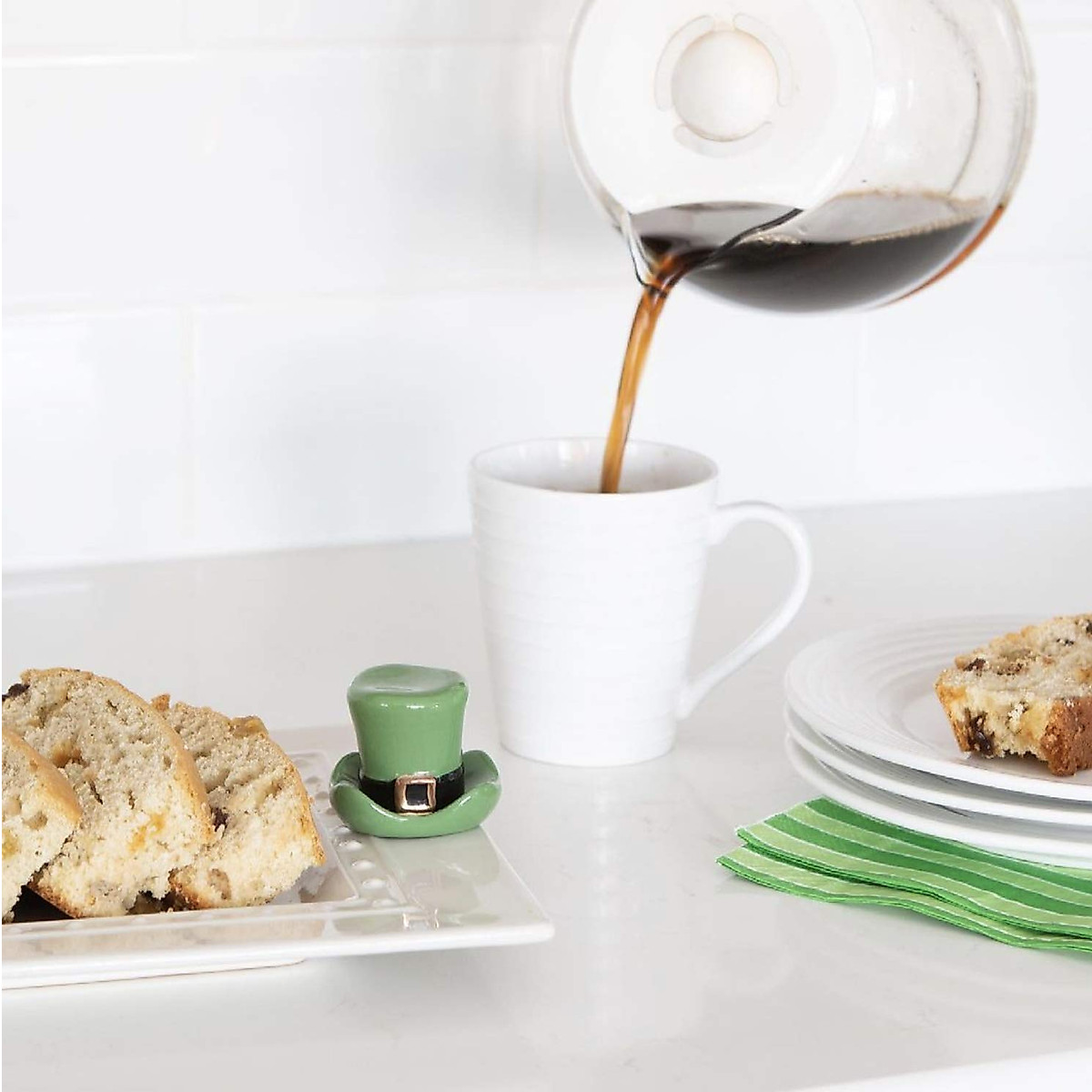 Nora Fleming Spot o' Irish (St. Patty Hat) A87 - Hand-Painted Ceramic Holiday Décor - Spring Minis for The Home and Office Green