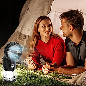 2024 Upgrade Solar Powered Camping Lantern with Fan - Stay Cool and Well-lit During Outdoor Adventures with This Versatile Lantern Featuring a Built-in Fan for Added Comfort.