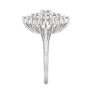 14K White Gold Moissanite by Charles & Colvard 3.5mm Round Fashion Ring-size 8 1.12cttw DEW