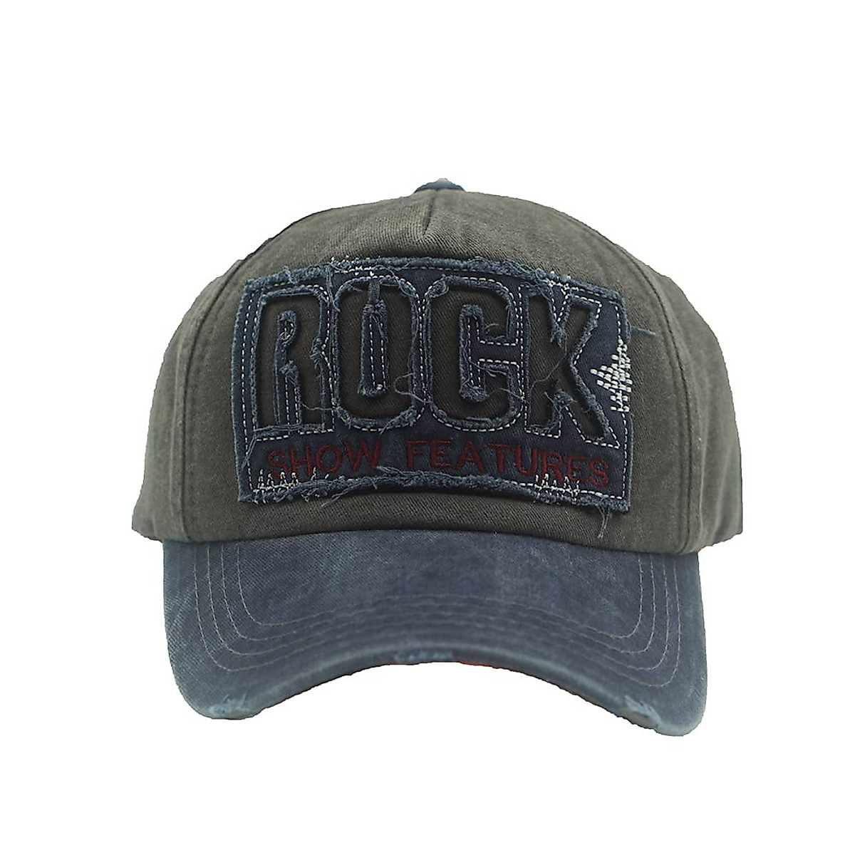 YULOONG Vintage Baseball Cap Embroidery Rock Washed Denim Trucker Cap 100% Cotton Sun Hat for Men Women Adjustable Size Grey