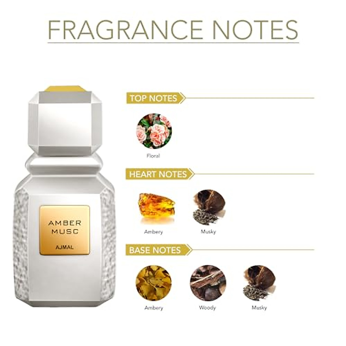 Ajmal Amber Musc, 3.4 Oz - Made in Dubai