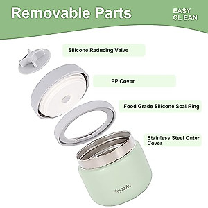 KeyzzAut 9oz Soup Thermos for Hot Food Wide Mouth Vacuum Insulated Food Jar 304 Stainless Steel Lunch Storage Dishwasher Safety Food Soup Container for School, Office, Outdoor (Green)