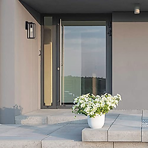 Globe Electric 44176 1-Light Outdoor Indoor Wall Sconce, Matte Black, Glass Panes, Weather Resistant, Wall Lighting, Wall Lamp Dimmable, Kitchen Sconces Wall Lighting, Home Improvement, Porch Light