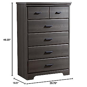 South Shore Versa Collection 5-Drawer Dresser, Gray Maple with Antique Handles