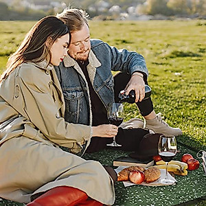 LUNCHALOT Large Picnic Blankets Waterproof - Foldable Outdoor Mat for Park - | 57x78 Inches | Easy to Carry | Water Resistant | Simple Clean | Wipeble and Sandproof | Kids and Toddlers Friendly