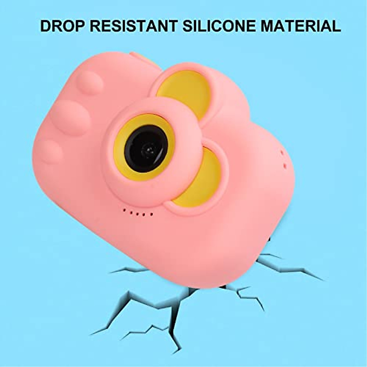 TYTOGE Kids Camera, 12MP Dual Front Rear Lens 1080P Children Digital Video Camera for Girl Boy(Pink)