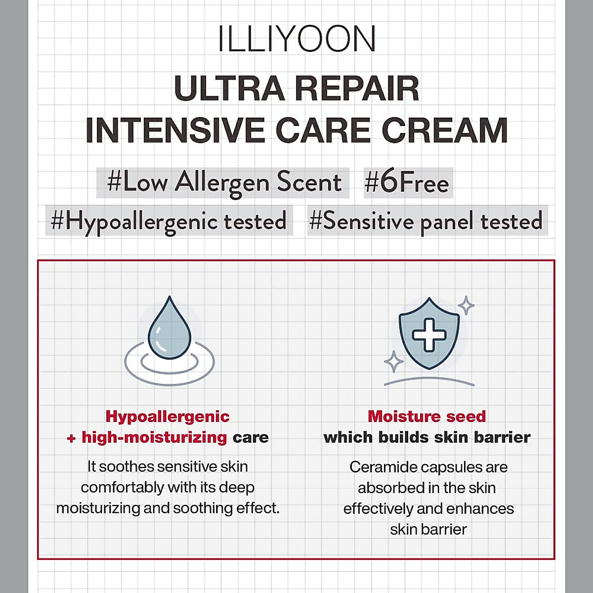 Illiyoon Ultra Repair Intensive Care Cream - Moisturizing Lotion for Face and Body, Enhancing Moisture Barrier, Moisturizer for Dry and Sensitive Skin, 6.76 Fl Oz (200ml)