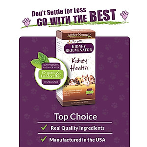 Amber NaturalZ Kidney Rejuvenator Herbal Supplement for Dogs, Cats, Birds, Guinea Pigs, and Rabbits | Pet Herbal Blend for Kidney Support | 1 Fluid Ounce Glass Bottle | Manufactured in The USA