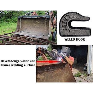 KEYHAO Weld On Grab Chain Hook G70 3/8" Weld On Chain Grab Hooks Bucket Flatbed Trailer Wrecker Tow Tie Down Forged Steel Working Load Limit: 6600 lbs