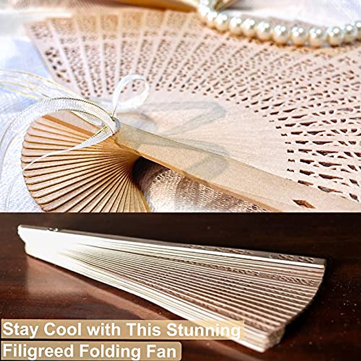 30pcs Sandalwood Foldable Hand Fans, Wedding Fans for Guests Bulk, Handheld Wooden Fans for Women, Hand Held Fans for Wedding, DIY Decorative Folding Fan for Party Decoration Baby Bridal Shower Gifts
