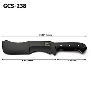 GCS Handmade Micarta Handle D2 Tool Steel Tactical Hunting Knife with leather sheath Full tang blade designed for Hunting & EDC GCS 238