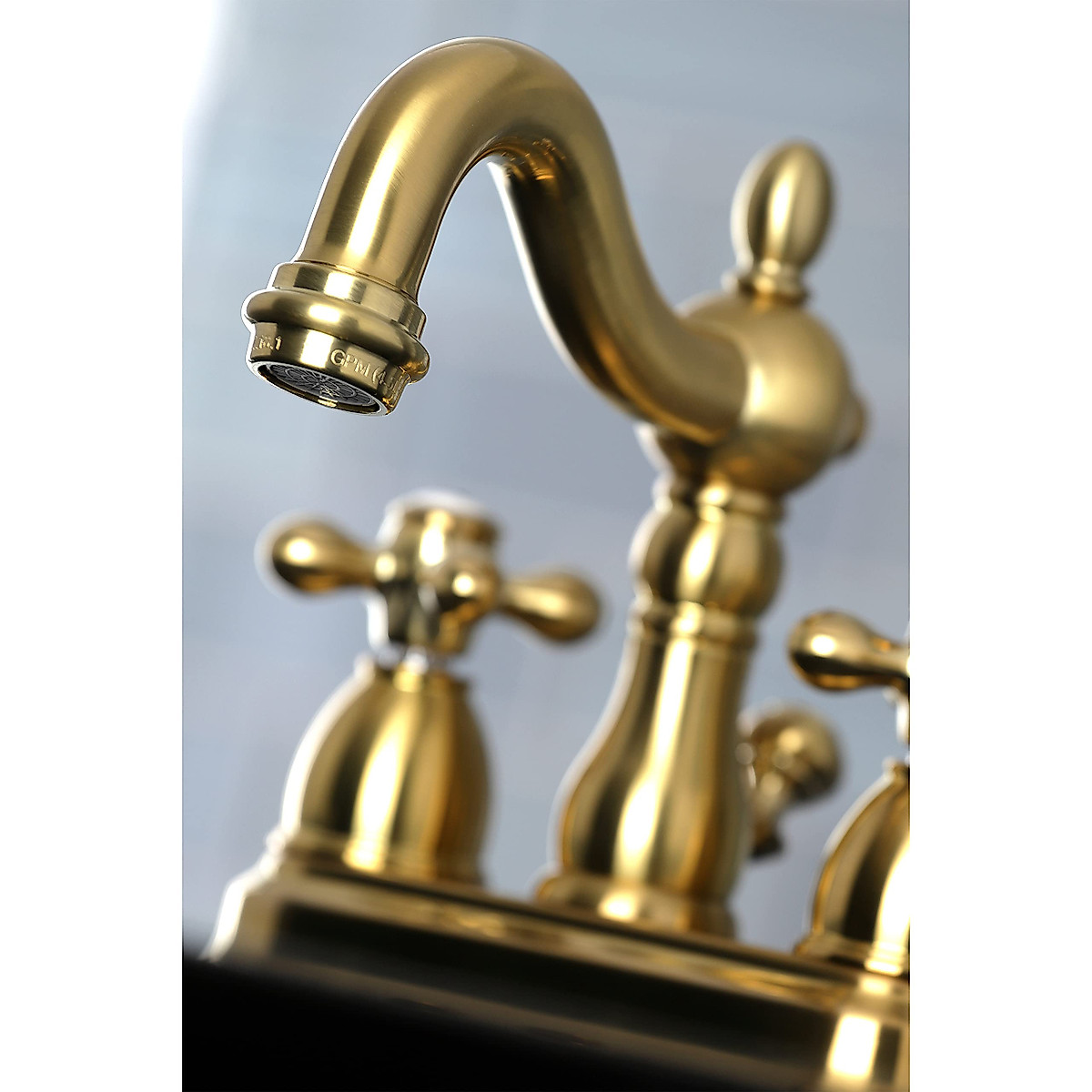 Kingston Brass KB1607AX 4 in. Centerset Bathroom Faucet, Brushed Brass