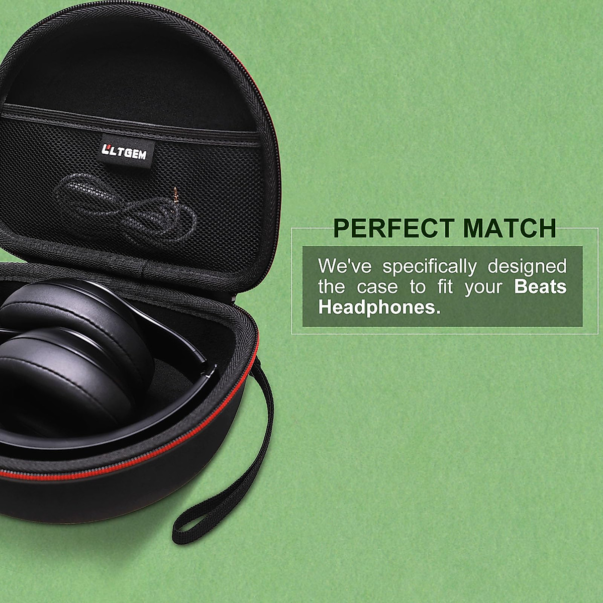 Headphone Case Compatible with Beats Studio Pro/Beats Solo 4 / Beats Studio 3 / Beats Solo 3 / Beats Solo 2 and for TOZO HT2 On-Ear Bluetooth Headphones - Peacock Green+Mint Green