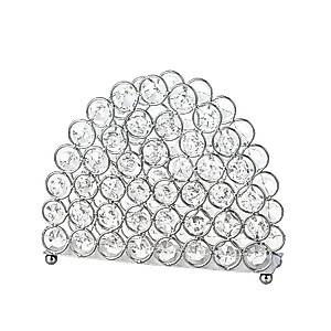 Feyarl Crystal Napkin Paper Holder Facial Tissues Napkin Organizer Mails Letters Cards Holder Cast Standing for Dinner Table Dresser Home Deco Office (Silver)