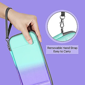 TNP Carrying Case for Nintendo Switch, Green Purple - Kawaii Cute Portable Travel Case, Protective Storage Carry Bag for Girls, 10 Game Cartridge Holder