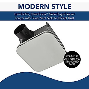 Broan-NuTone AER80K Roomside CleanCover Bathroom Ventilation Exhaust Fan, 80 CFM, 0.7 Sones, White