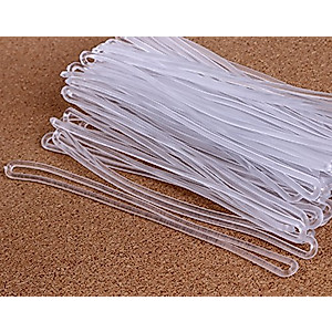 Mini Skater 6 Inch Premium Clear Plastic Travel Luggage Name Tag Loop Straps/Loops for Luggage Bag ID Tag,50Pcs