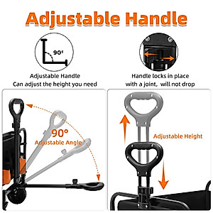 Collapsible Wagon, Wagon Heavy Duty Utility Cart with Side Pocket, Premium Large Capacity Wagons for Grocery Shopping, Garden, Beach, Picnic, Sports - Your Versatile Companion for Any Adventure