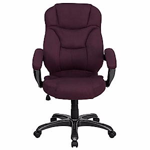 Flash Furniture Jessie High Back Grape Microfiber Contemporary Executive Swivel Ergonomic Office Chair with Arms