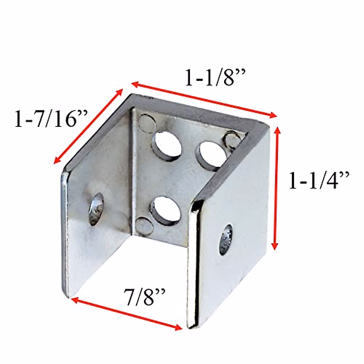 Panel Pack-2 Two Ear Bracket & 2 U Brackets Die Cast Zamac for 7/8 in. Thick Panels w/Fasteners