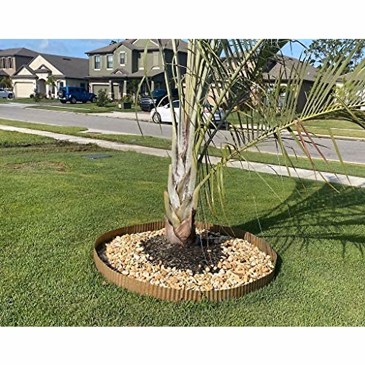 Corrugated Garden Edging (4in W x 10ft L, Rusted)