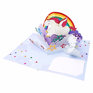 Be A Unicorn - 3D Pop Up Greeting Card For All Occasions - Love, Birthday, Christmas, Goodluck, Congrats, Get Well - Message Note for Personalized - Amazing, Happy Gift - Thick Envelope, Fold Flat