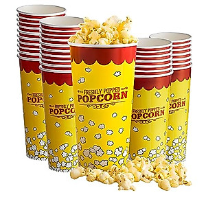 1000 Pack, 24 oz. Popcorn Cups, Popcorn Tubs, Popcorn Containers, Commercial Popcorn Buckets, Disposable Popcorn Buckets, Perfect for Movie Night, Cinema, Carnival, Party